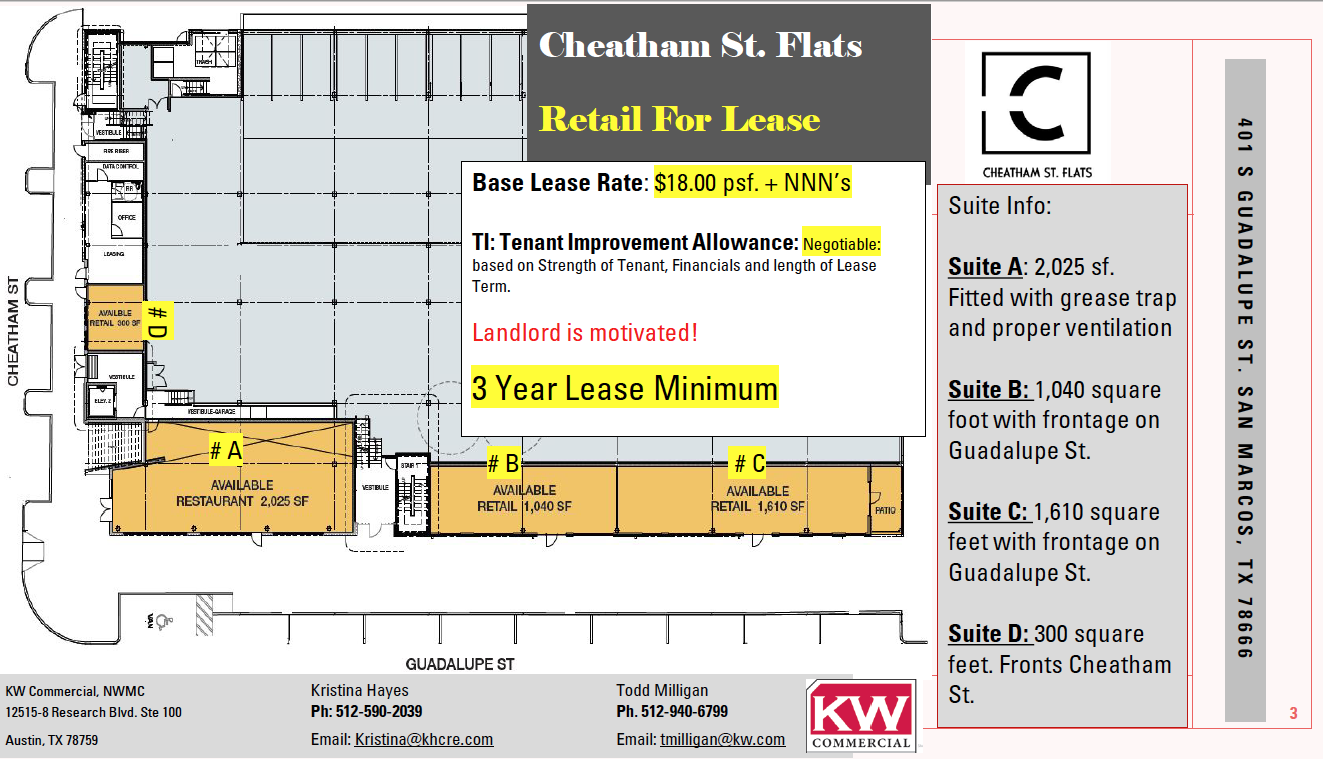 Restaurant / Retail / Office Space for Lease - SABOT DEVELOPMENT